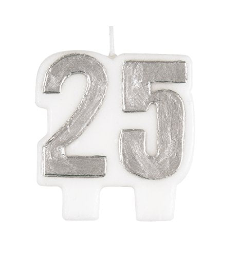 Silver Number 25 Birthday Candle – dollar97